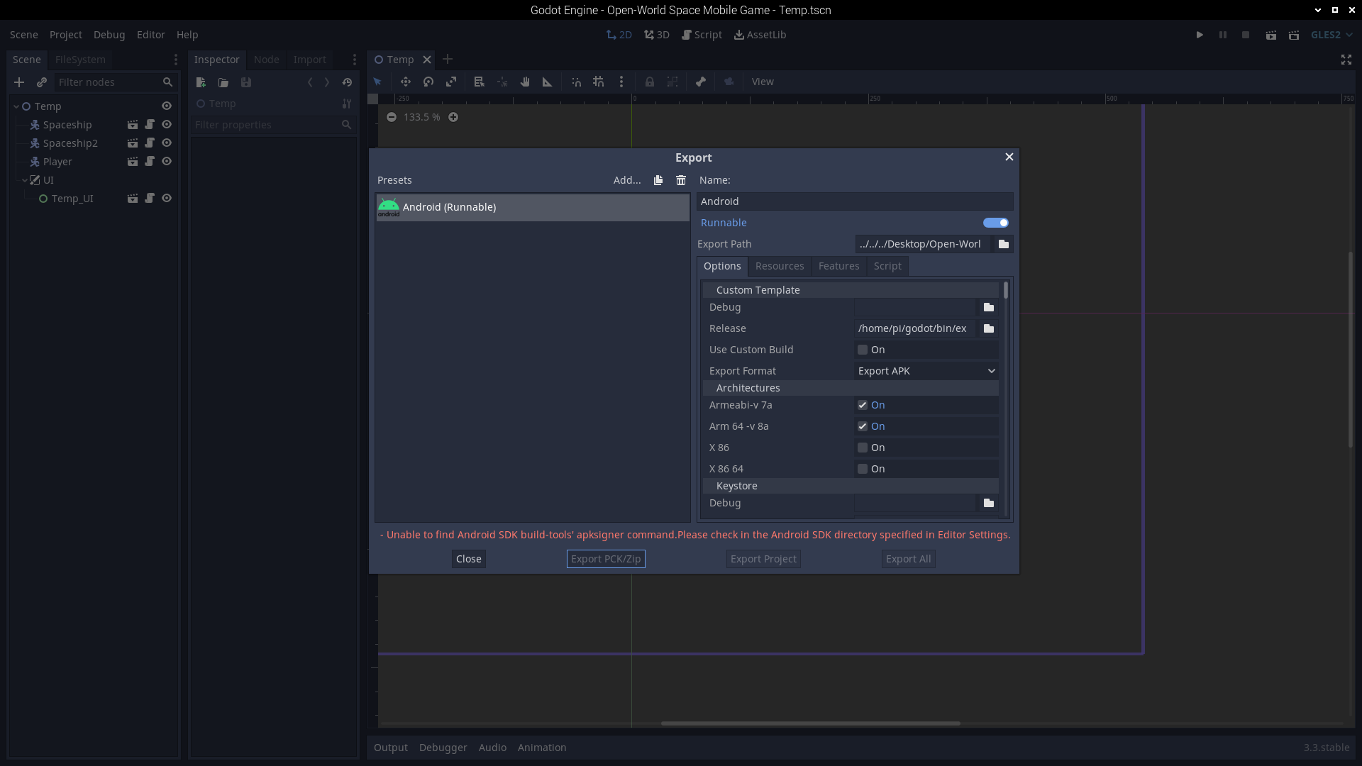 Android export not finding apksigner (Debian-packaged Android SDK ...