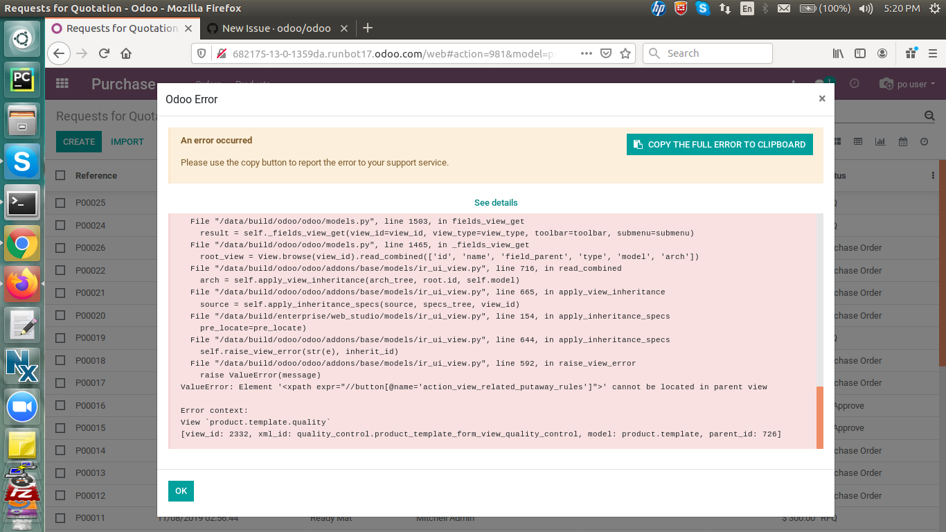 Odoo V13: Traceback when open product view from purchase user. · Issue ...