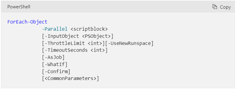 ForEach-Object syntax parameter missing -UseNewRunspace · Issue #8707 · MicrosoftDocs/PowerShell ...