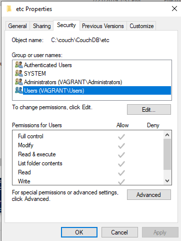 Couchdb under Windows without admin rights · Issue #2076 · apache/couchdb · GitHub
