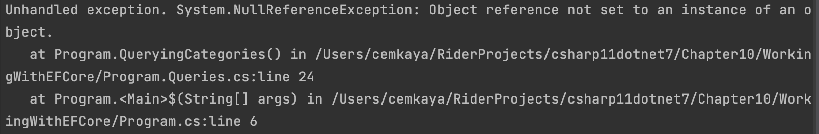 Refactoring The Query Cause An Exception · Issue 81 · Markjprice Cs11dotnet7 · Github