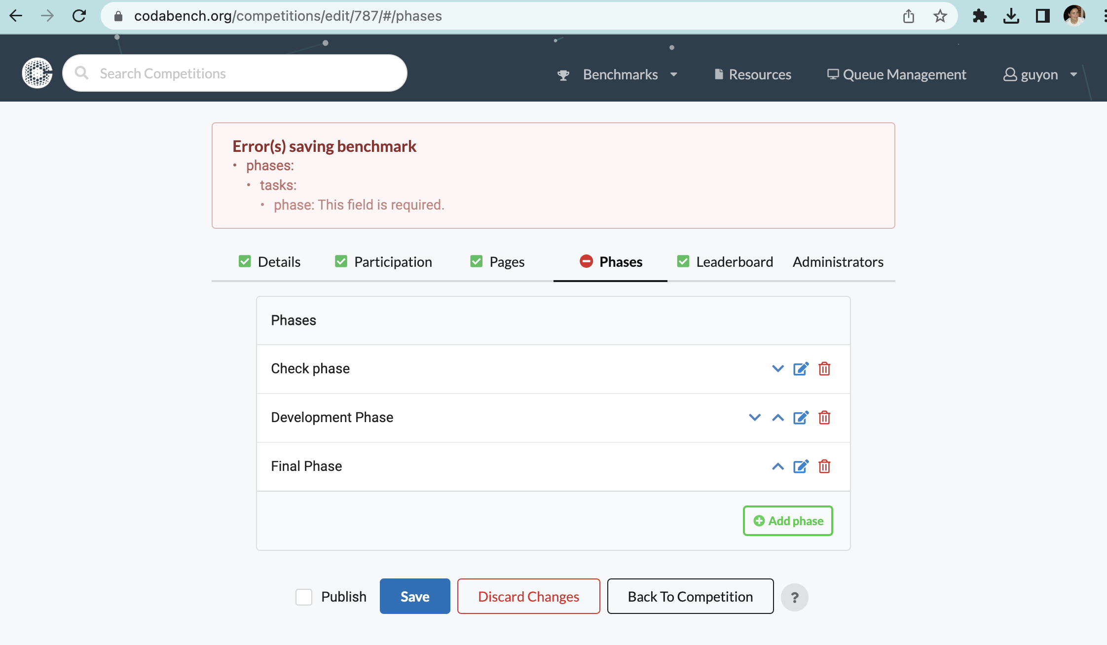 Manual Competition Creation Issue: Leaderboard not saved · Issue #733 · codalab/codabench · GitHub