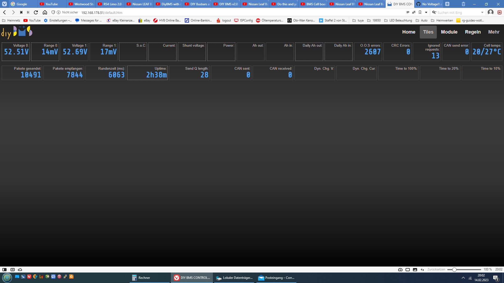 No Voltage1 and Range1 on Home Site with two Banks · Issue #166 · stuartpittaway/diyBMSv4ESP32 ...
