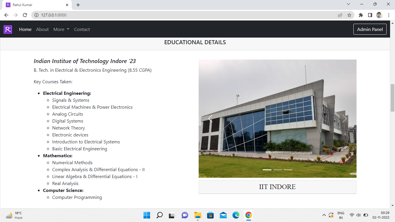 GitHub - rahulrj1/portfolio: Personal portfolio website created with ...