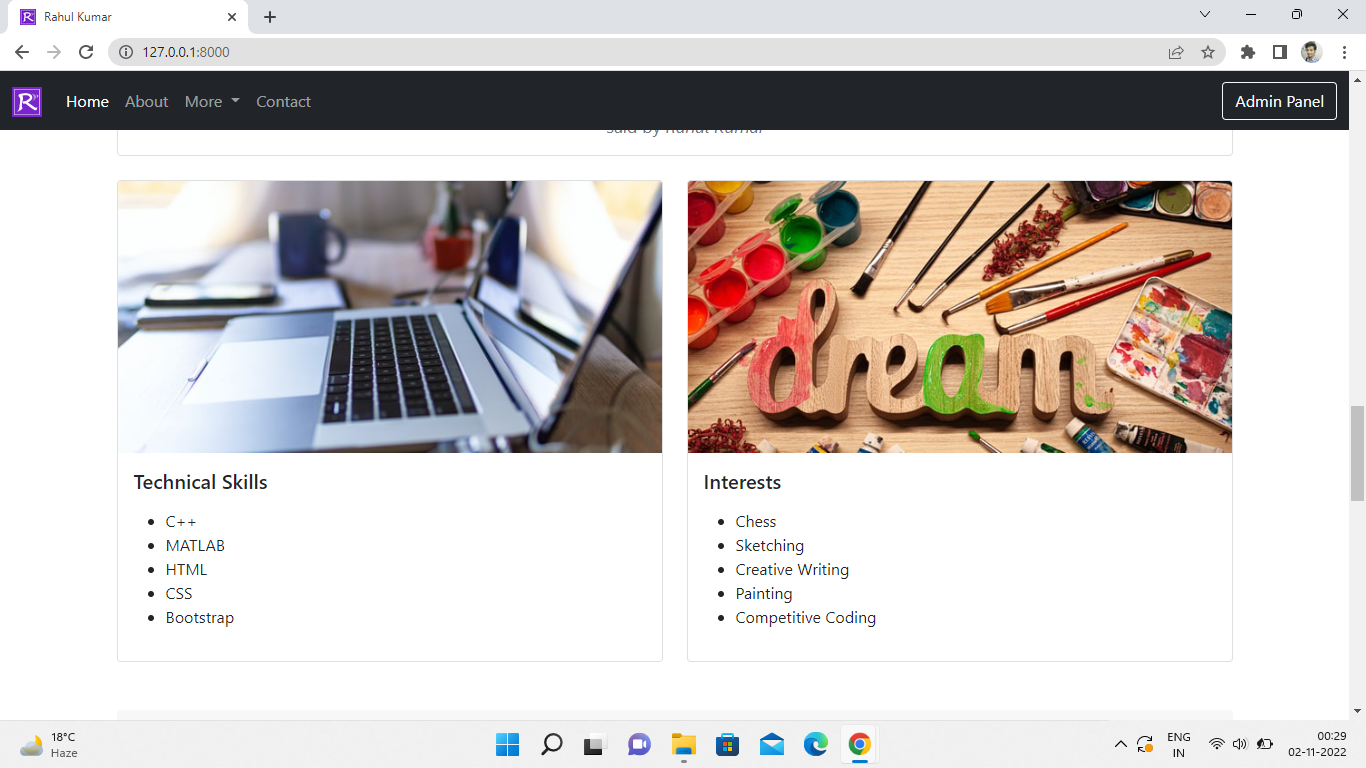 GitHub - rahulrj1/portfolio: Personal portfolio website created with ...