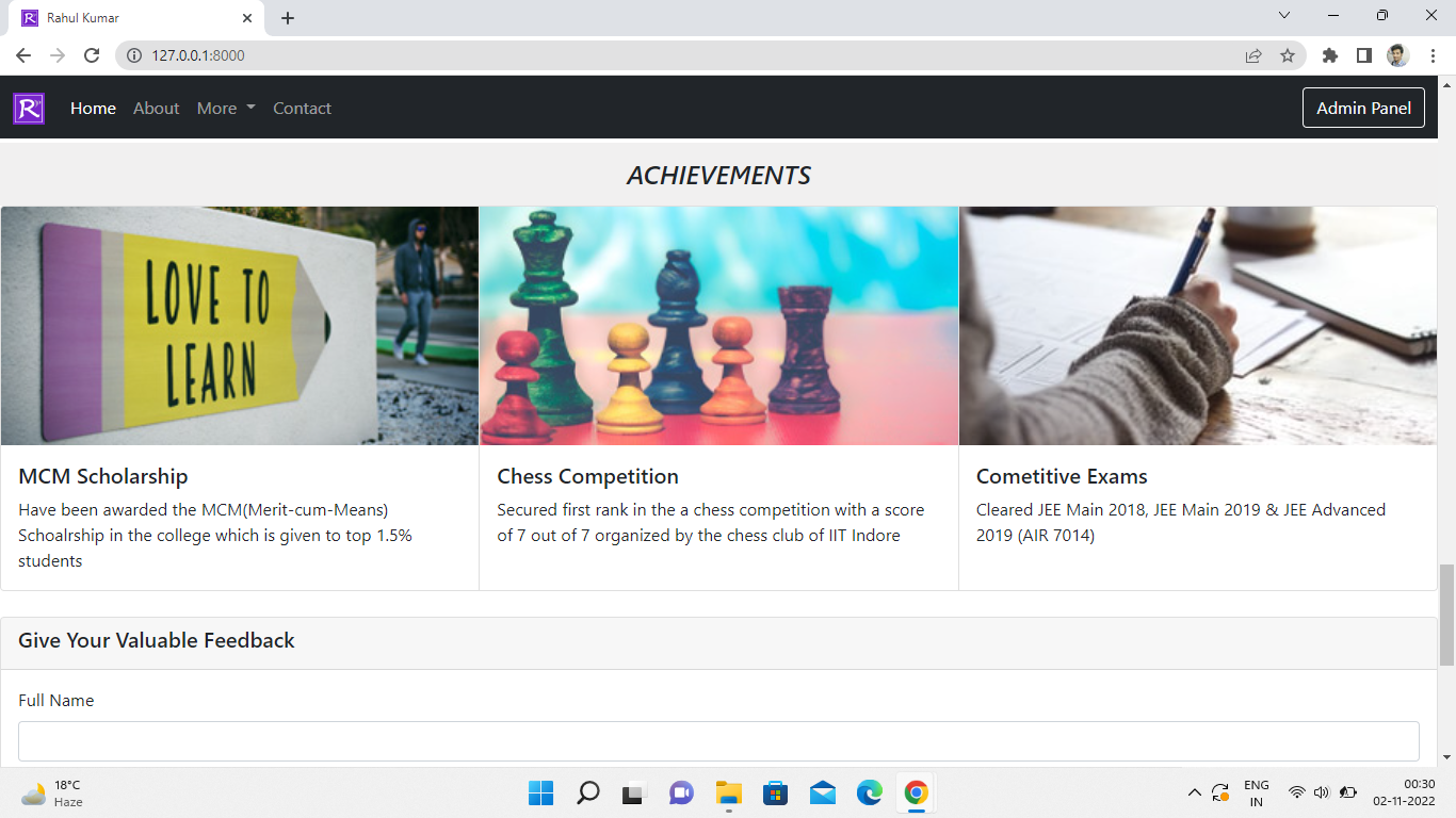 GitHub - rahulrj1/portfolio: Personal portfolio website created with ...