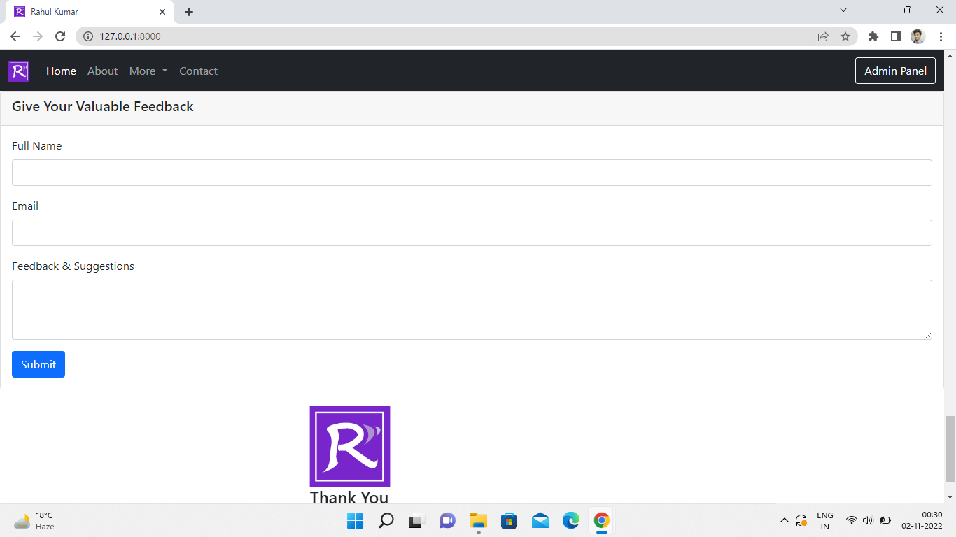 GitHub - rahulrj1/portfolio: Personal portfolio website created with ...