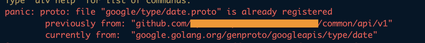 reflect/protoregistry: conflicts with same filename · Issue #1122 · golang/protobuf · GitHub