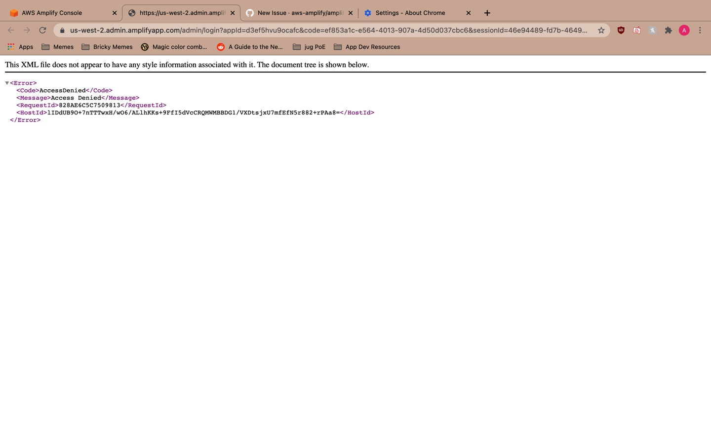 Denied Access To Access Admin Ui · Issue 1556 · Aws Amplifyamplify Hosting · Github