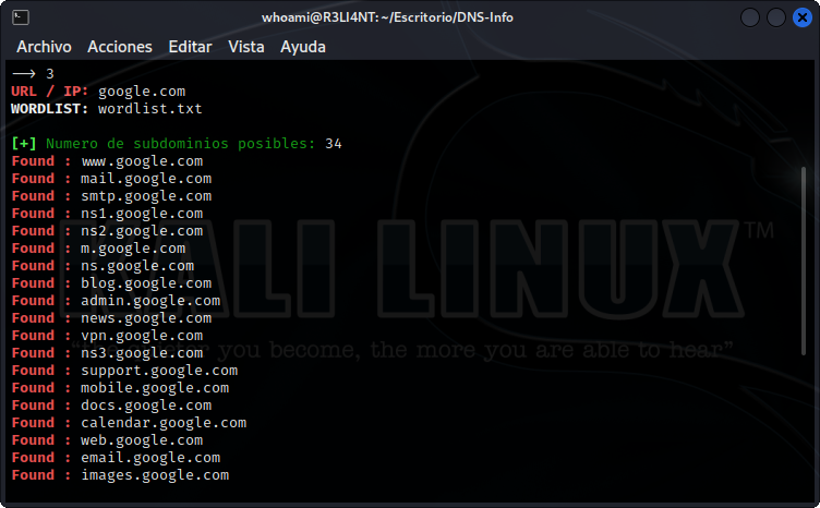 GitHub - R3LI4NT/DNS-Info: DNS-Info es un simple script que permite escanear un dominio y ...