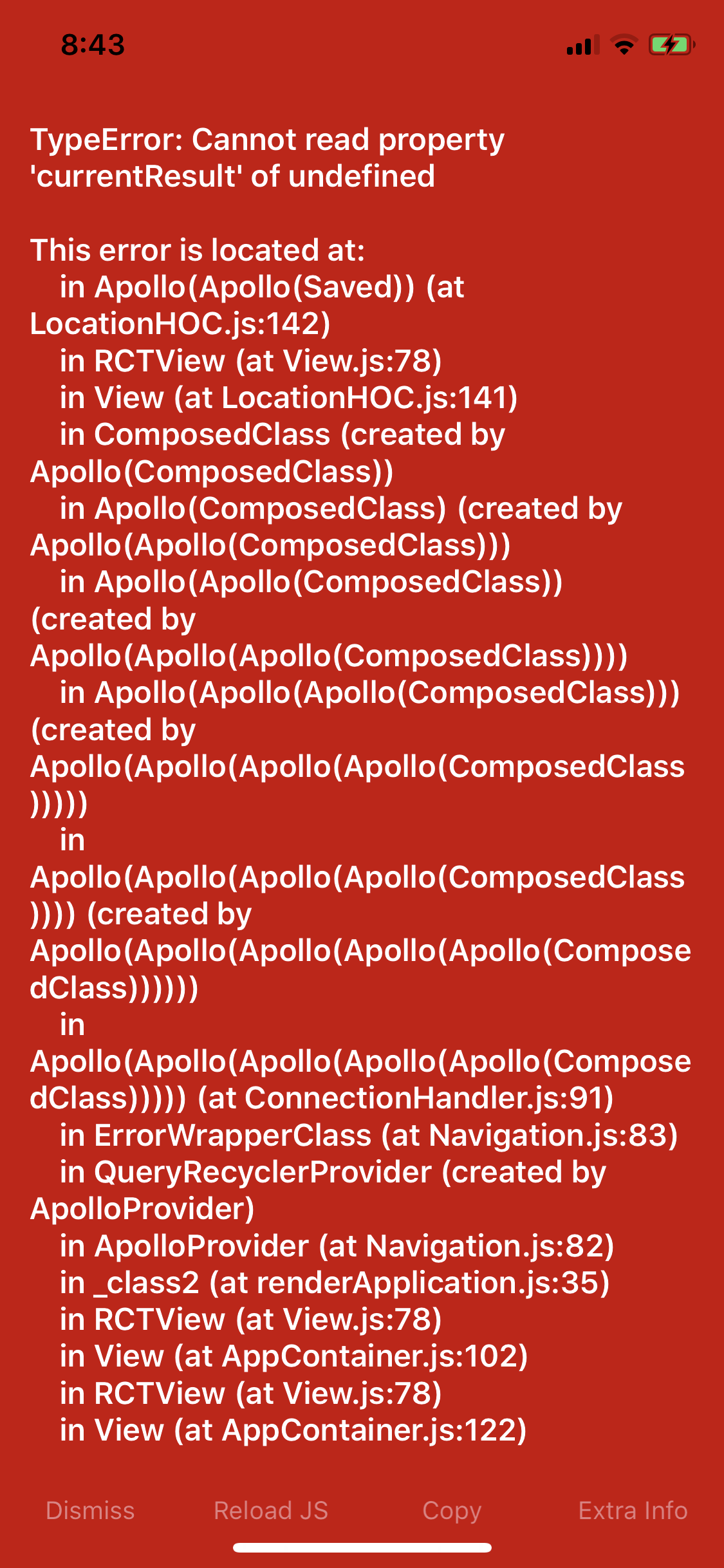 Cannot read property `currentResult` of undefined. React 16 · Issue #3101 · apollographql/apollo ...