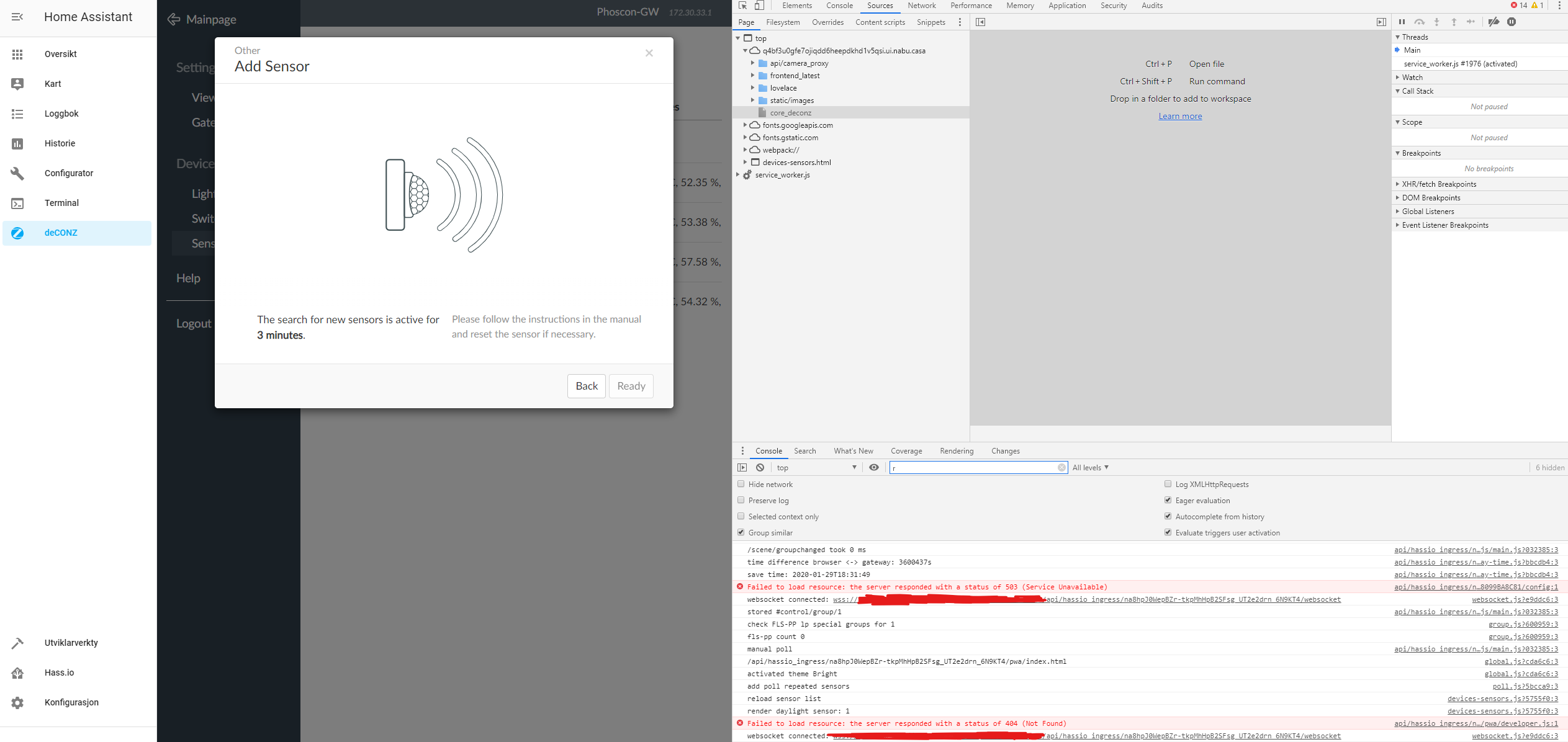 Deconz - get Ingress error · Issue #1027 · home-assistant/addons · GitHub