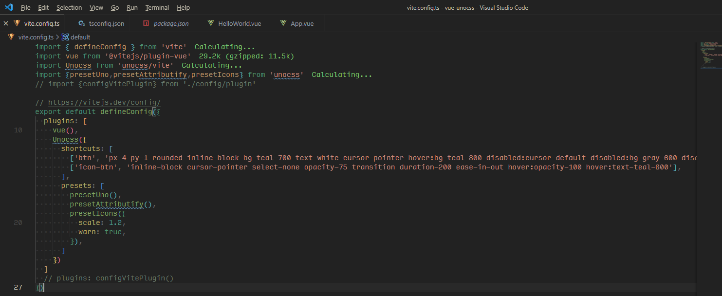 `unocss` highlight does't work when the unocss configurations are nested under `vite.config.ts ...