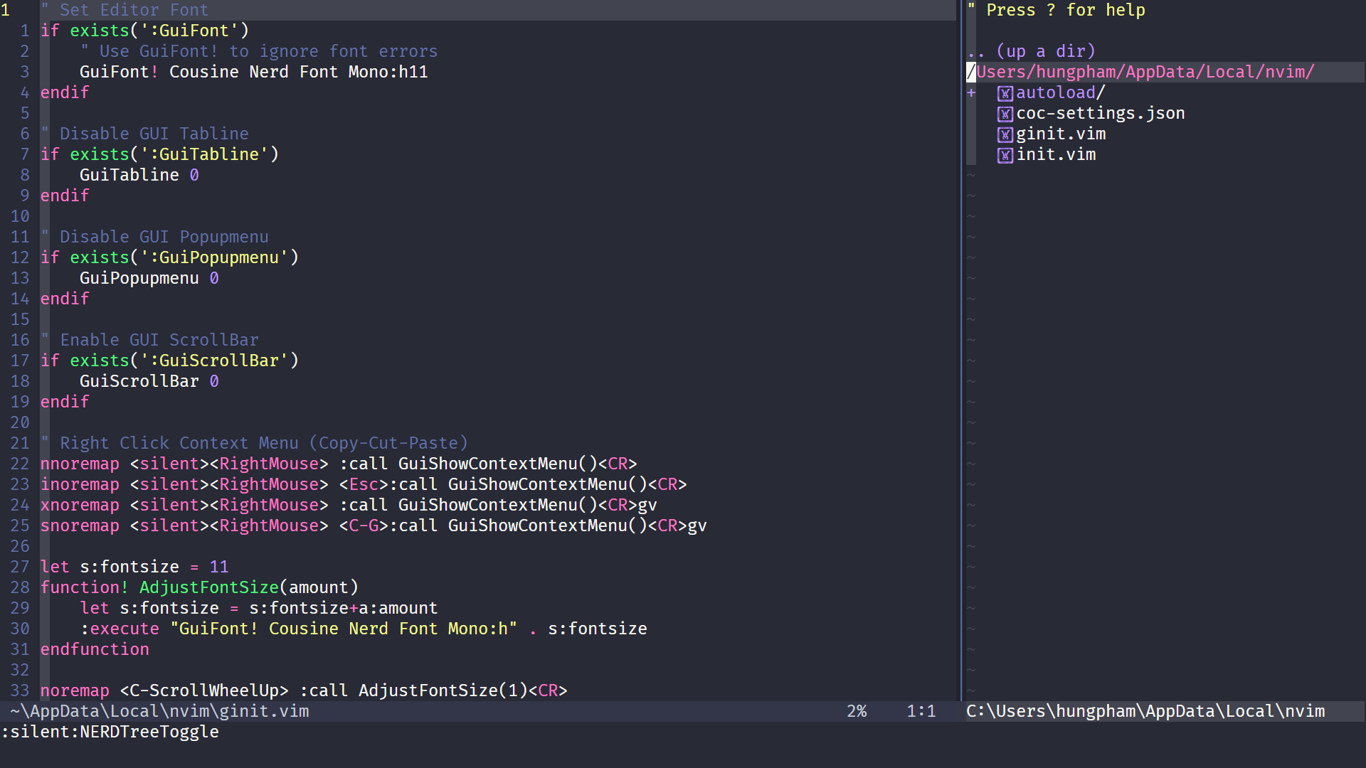 How to change font and change behavior of icon in neovide · Issue #1082 ...