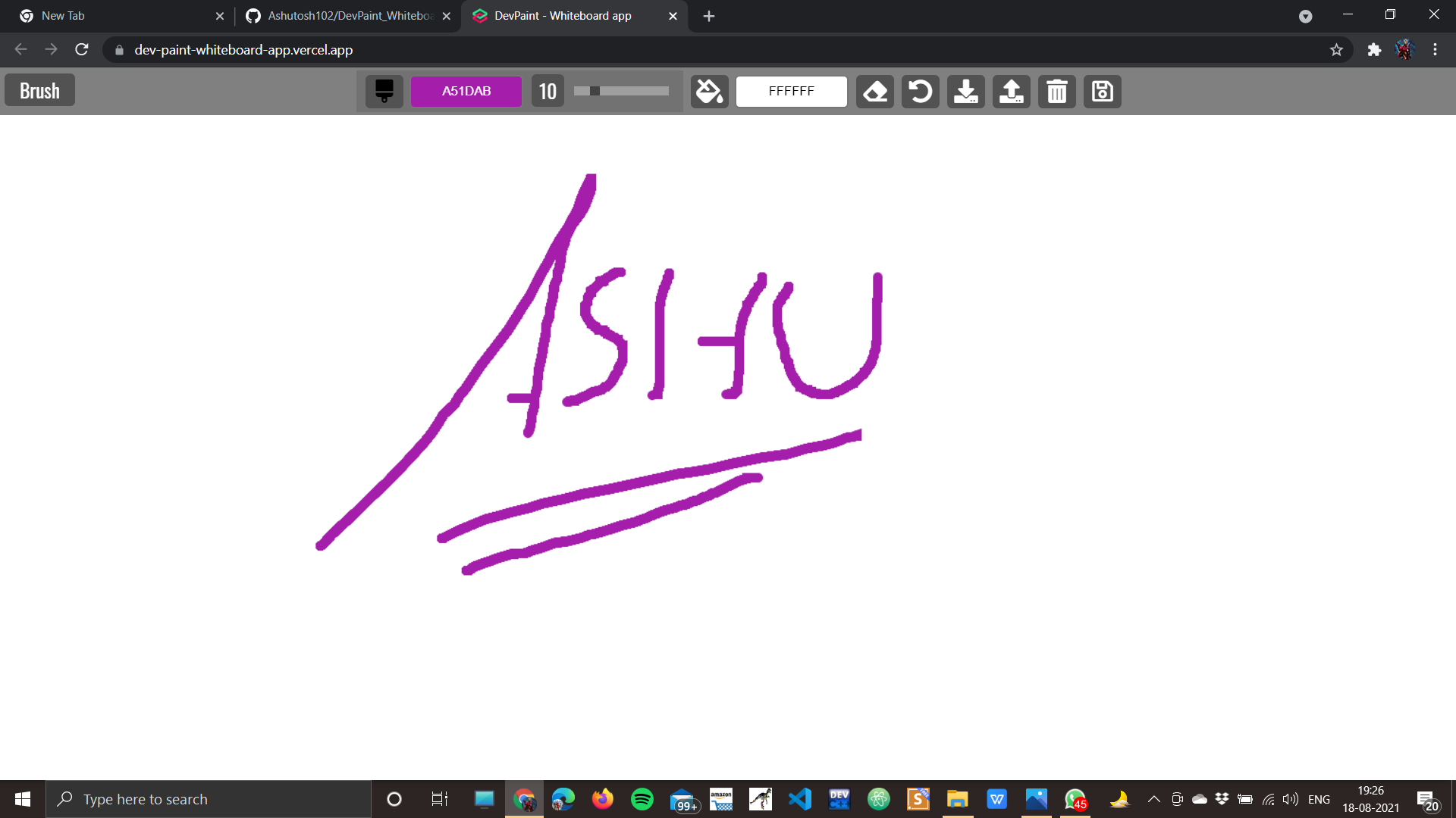 GitHub - Ashutosh102/DevPaint_Whiteboard_app: A look a like clone of MS ...