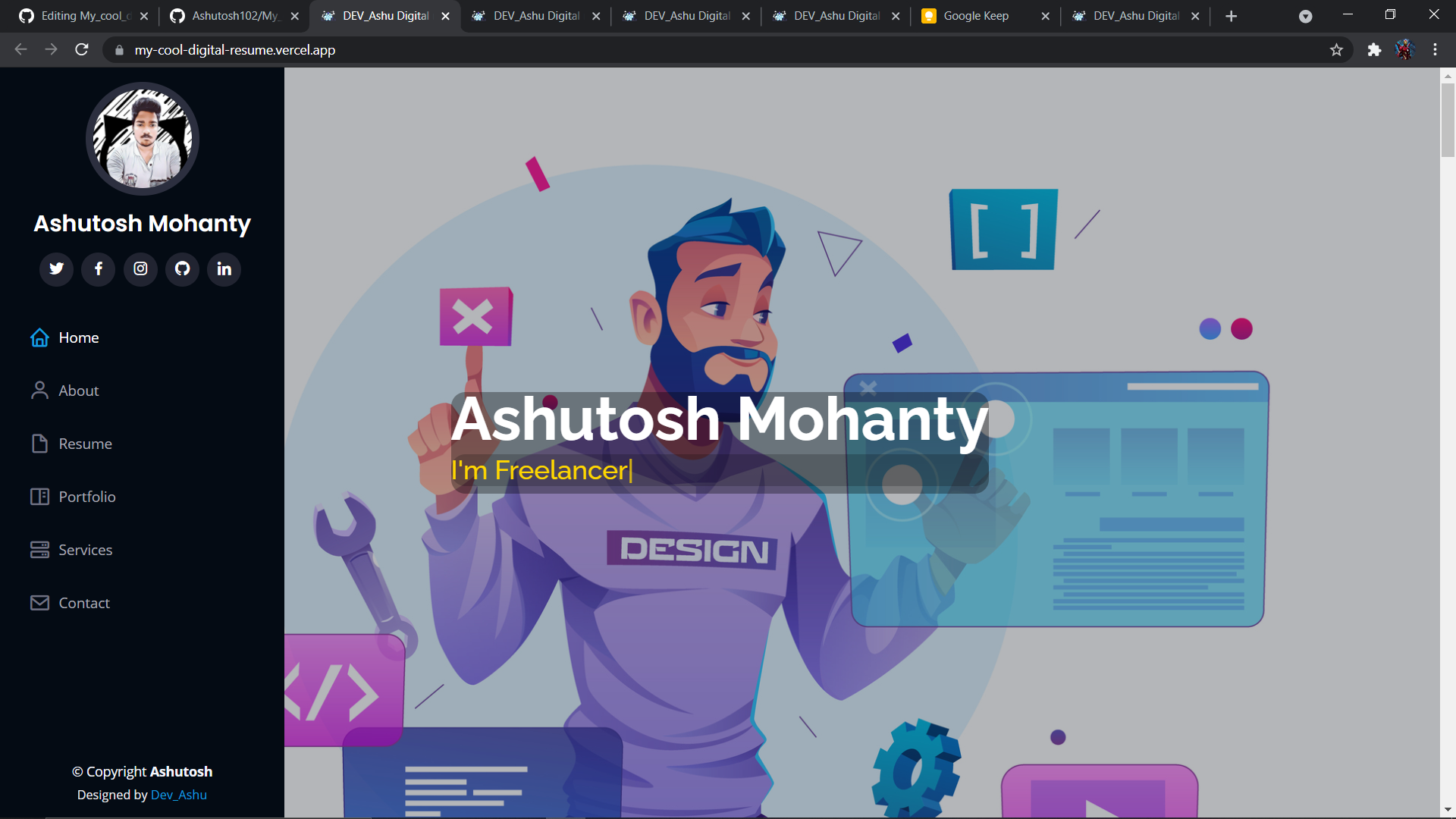 GitHub - Ashutosh102/My_cool_digital_resume: A new digital resume with cool looks and portfolio ...