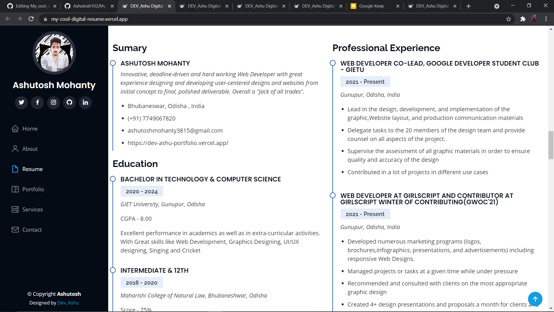 GitHub - Ashutosh102/My_cool_digital_resume: A new digital resume with ...