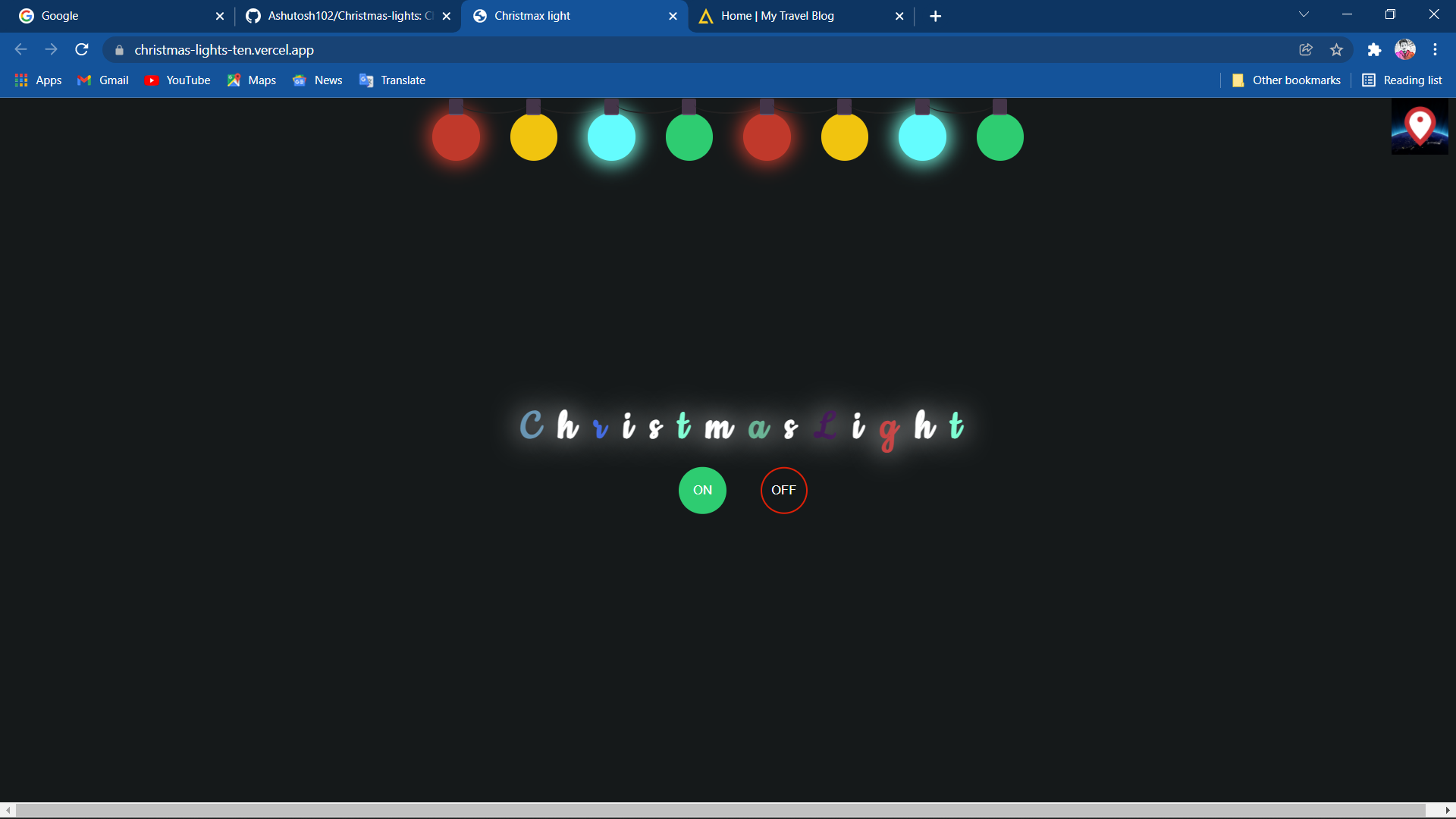 GitHub - Ashutosh102/Christmas-lights: Christmas Lights in HTML , CSS ...