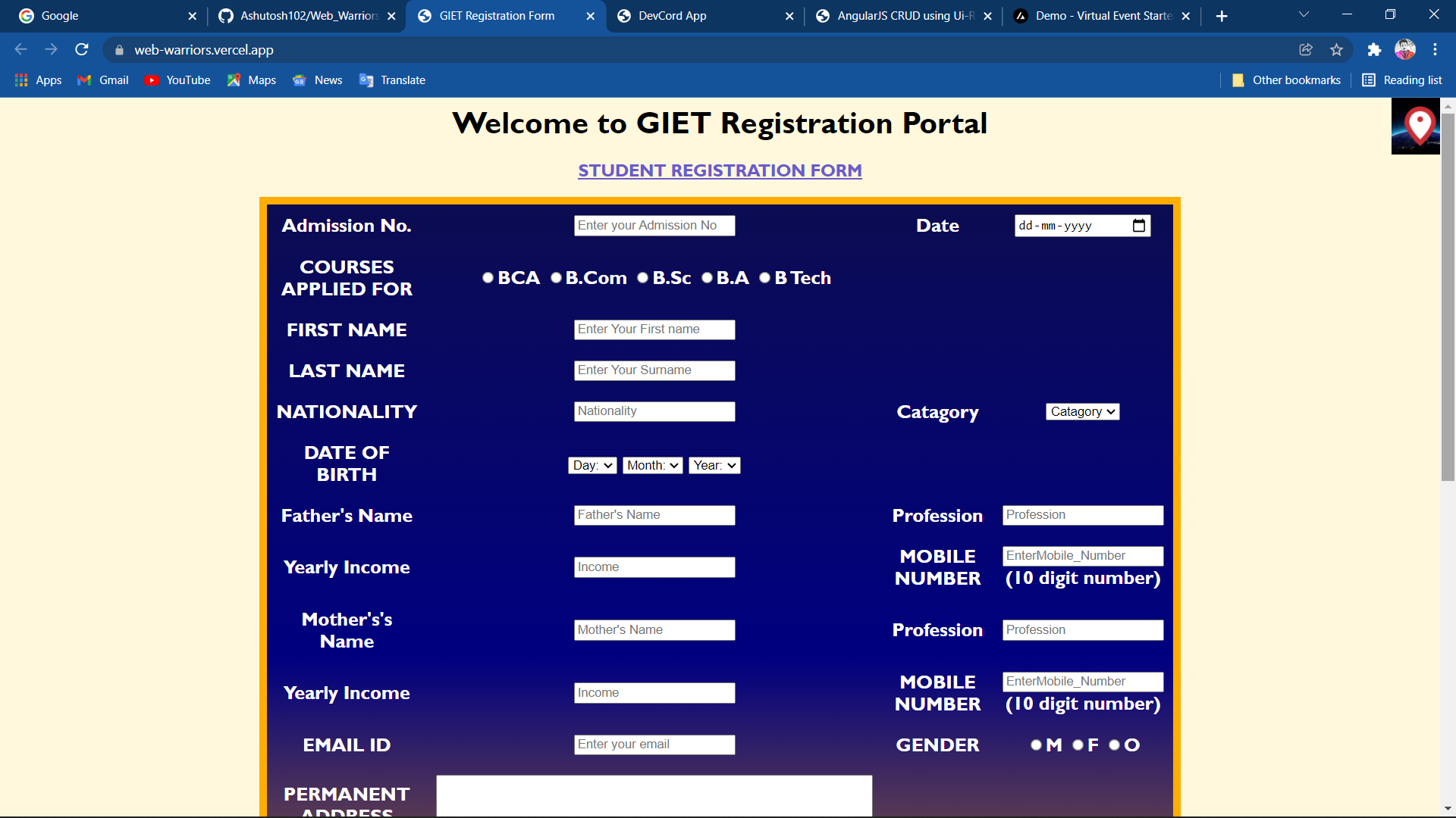 GitHub - Ashutosh102/Web_Warriors: Project group-6