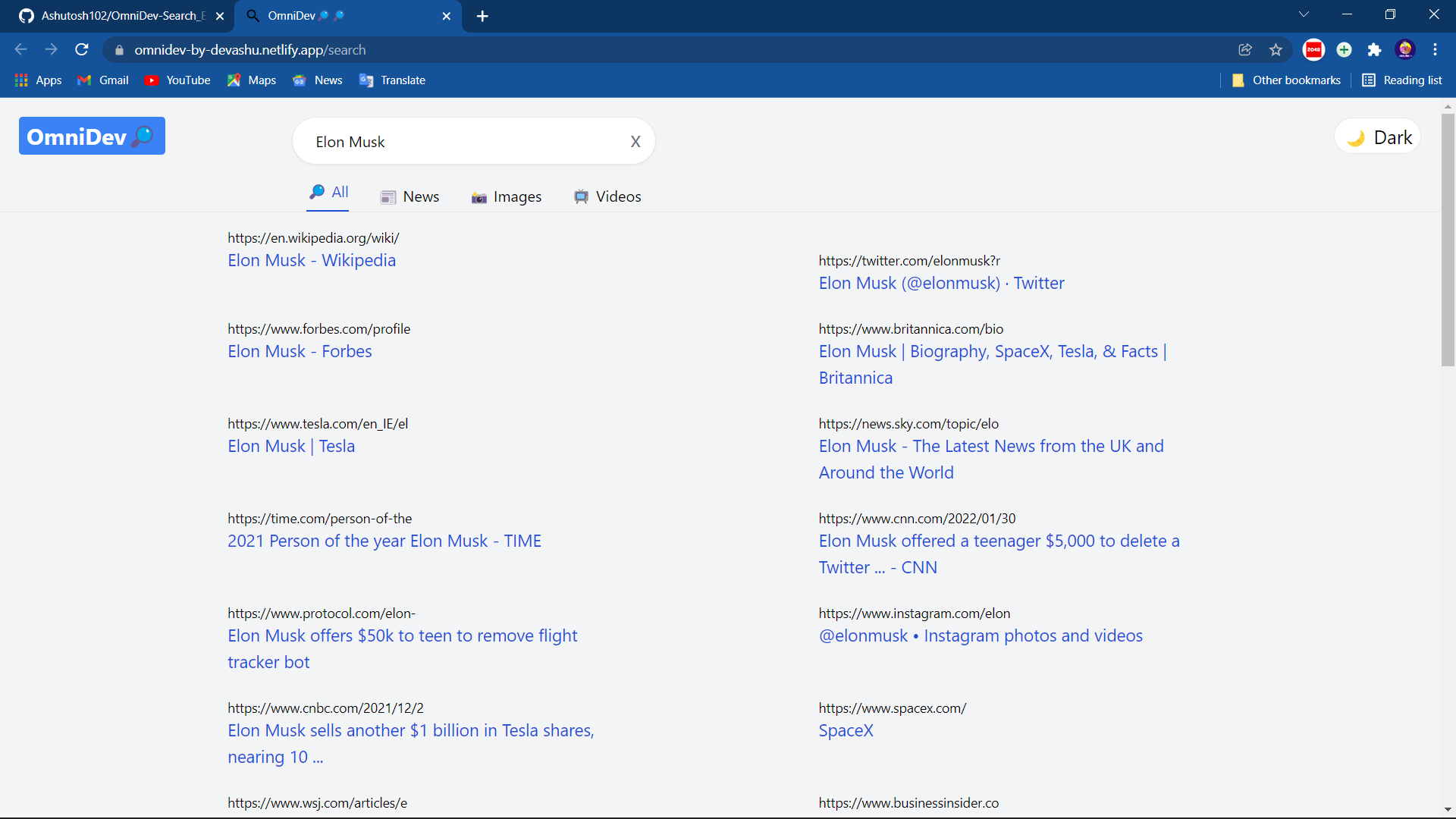 GitHub - Ashutosh102/OmniDev-Search_Engine: A search engine website using google's API