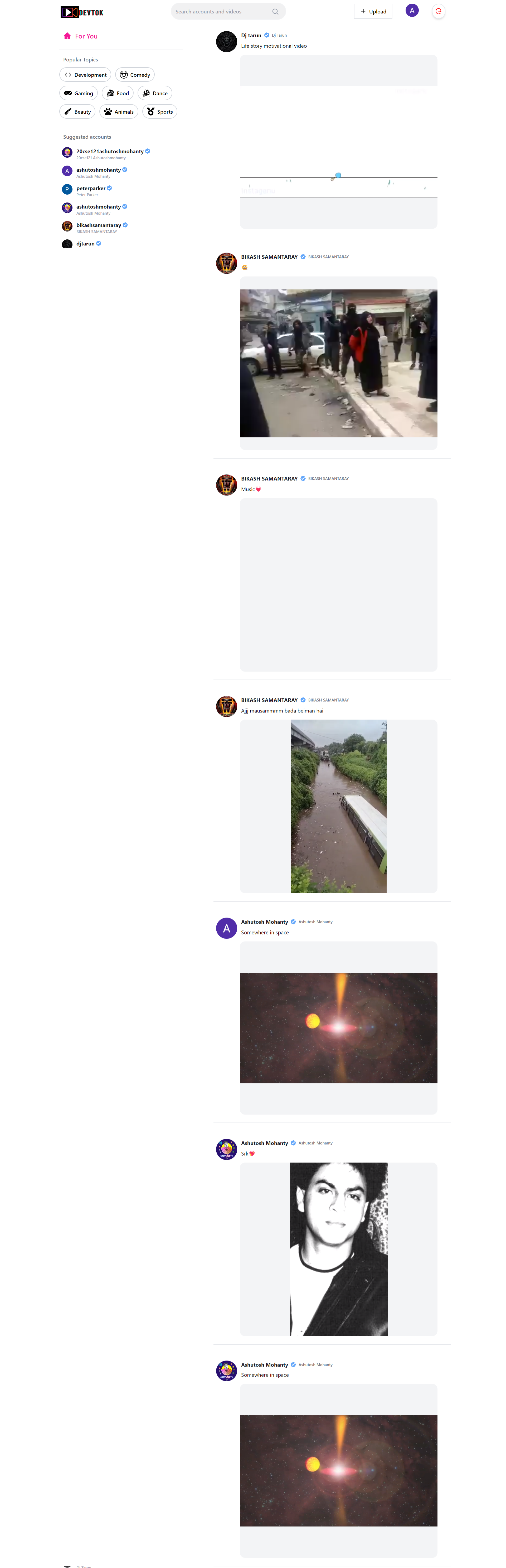 GitHub - Ashutosh102/DevTok_Video_Sharing_application: Video Sharing/Streaming platform using ...