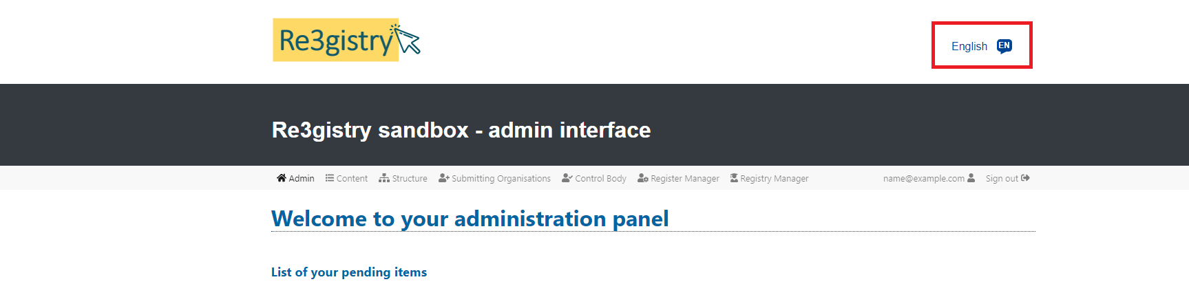 Language selector popup not working on backend · Issue #286 · ec-jrc/re3gistry · GitHub