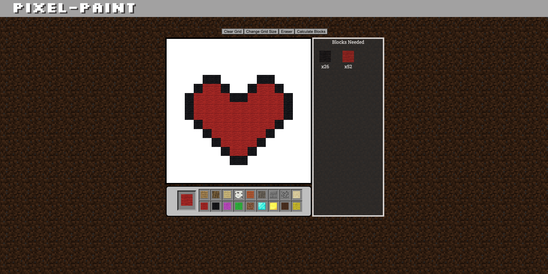 GitHub - MaruhanSelva/pixel-paint: Make your Minecraft pixel art dreams ...