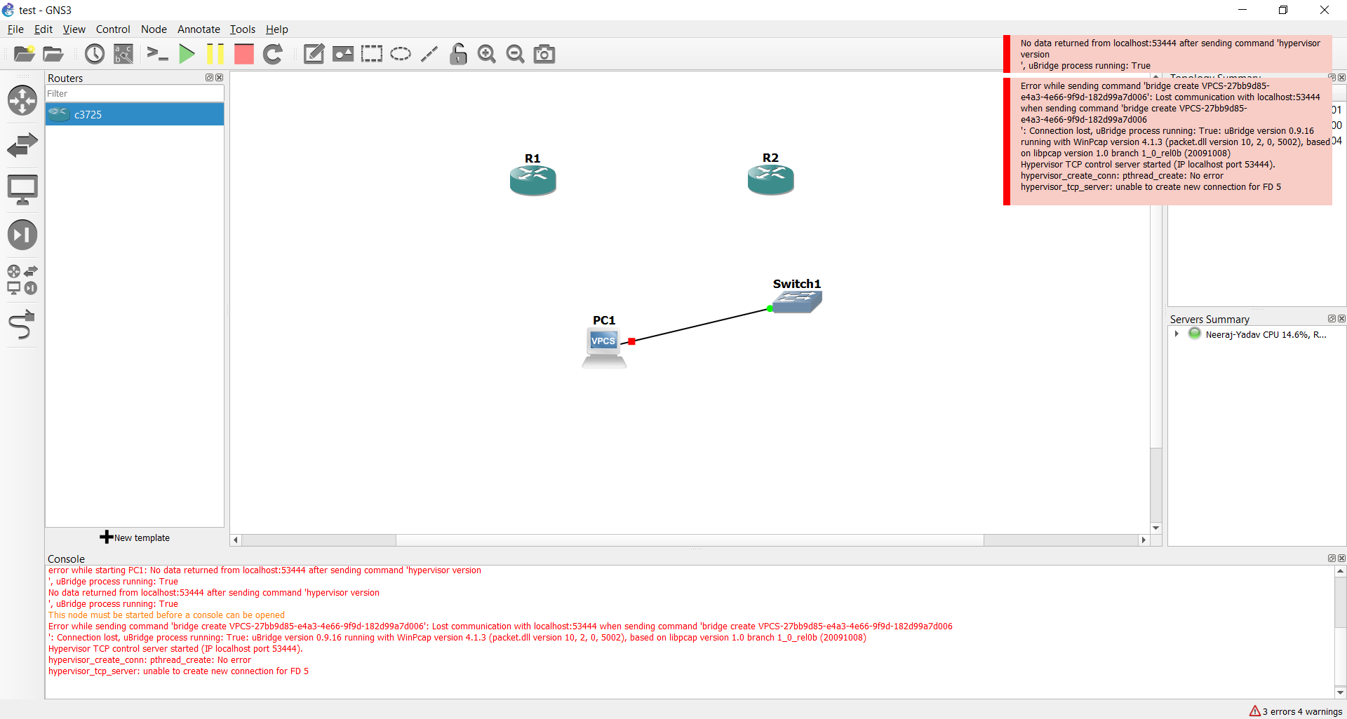 No data returned from localhost:49244 after sending command 'hypervisor version ', uBridge ...