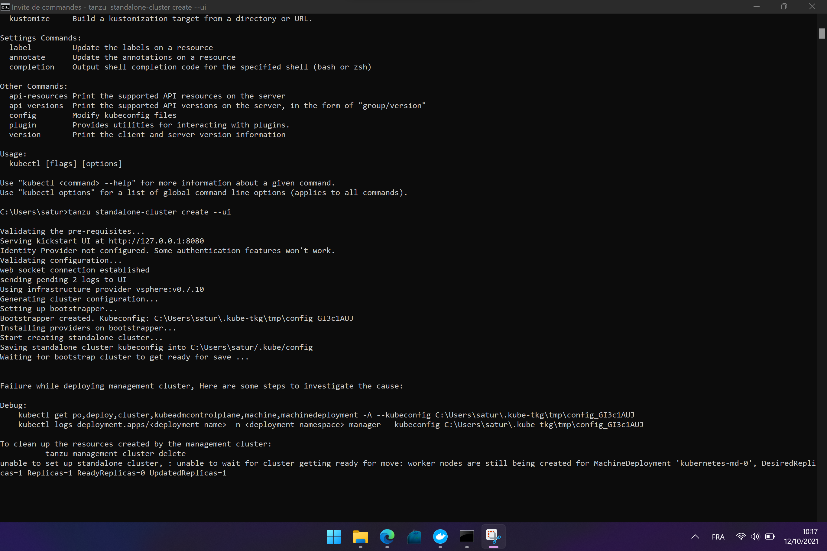 Tanzu standalone-cluster error init.go.108] worker node are still being created · Issue #2217 ...