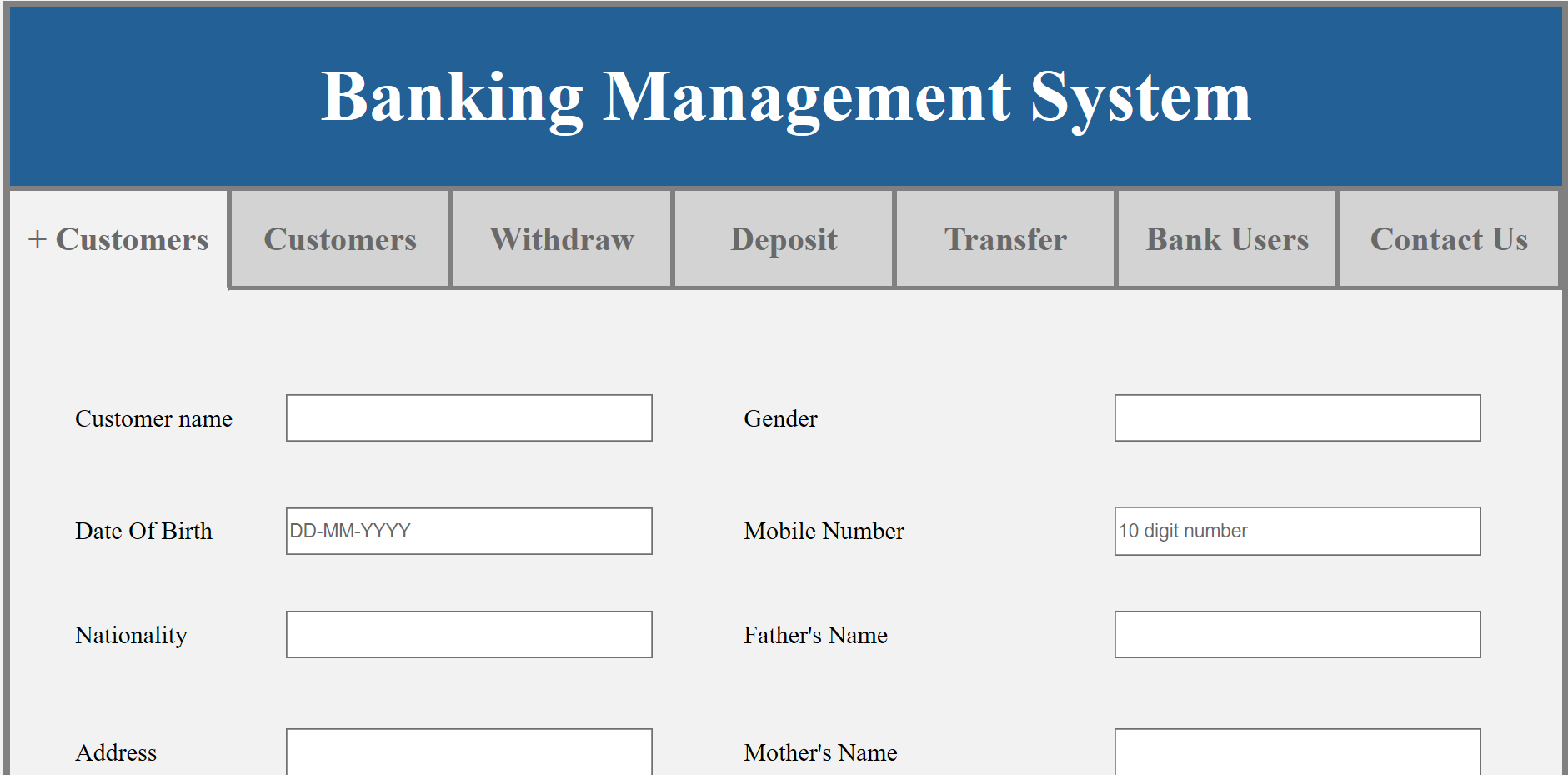 GitHub - shubhamporwalofficial/BankingManagementSystem