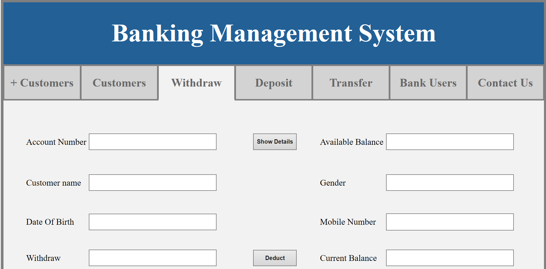 GitHub - ShubhamPorwal123/BankingManagementSystem