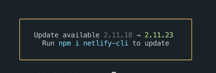 Bug Report Netlify Cli Update Version Error Notification During Deployment · Issue 341