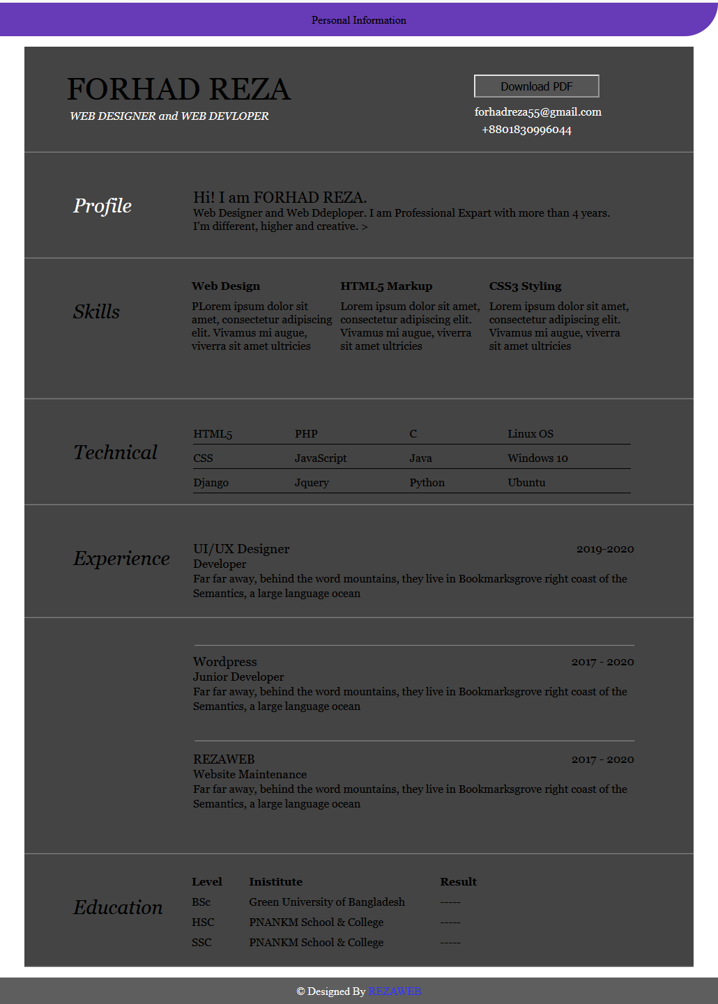 GitHub - F-Reza/CV: ###HTML & Web Engineering Lab### CV_Lab-3 Class work.