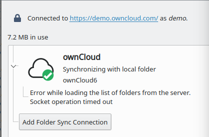 [QA] "Error while loading the list of folders..." · Issue #8778 · owncloud/client · GitHub
