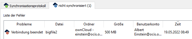 [QA] Connection closed while uploading 500 MB file to oCIS · Issue #9942 · owncloud/client · GitHub
