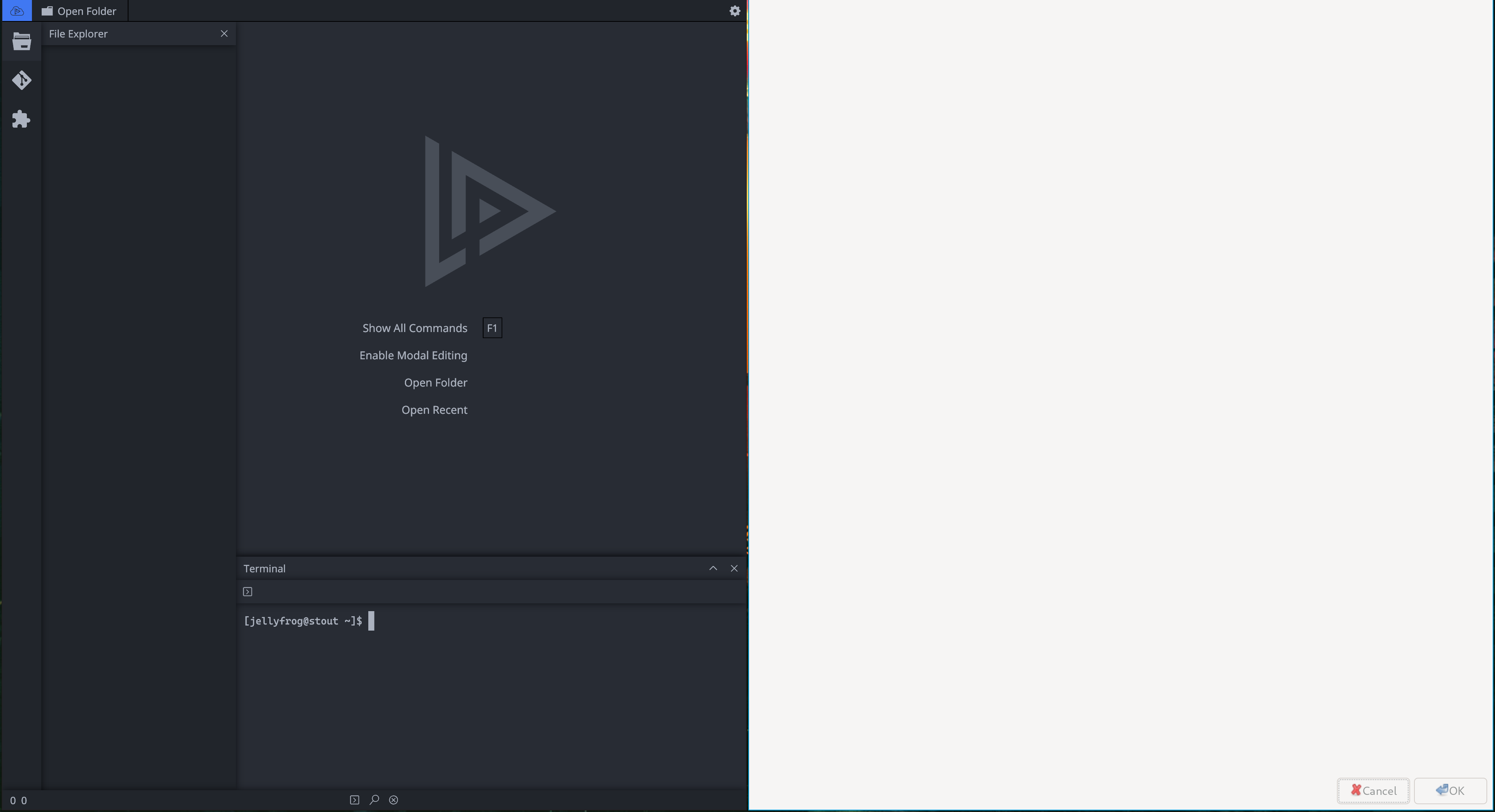 Open folder window is empty · Issue #235 · lapce/lapce · GitHub