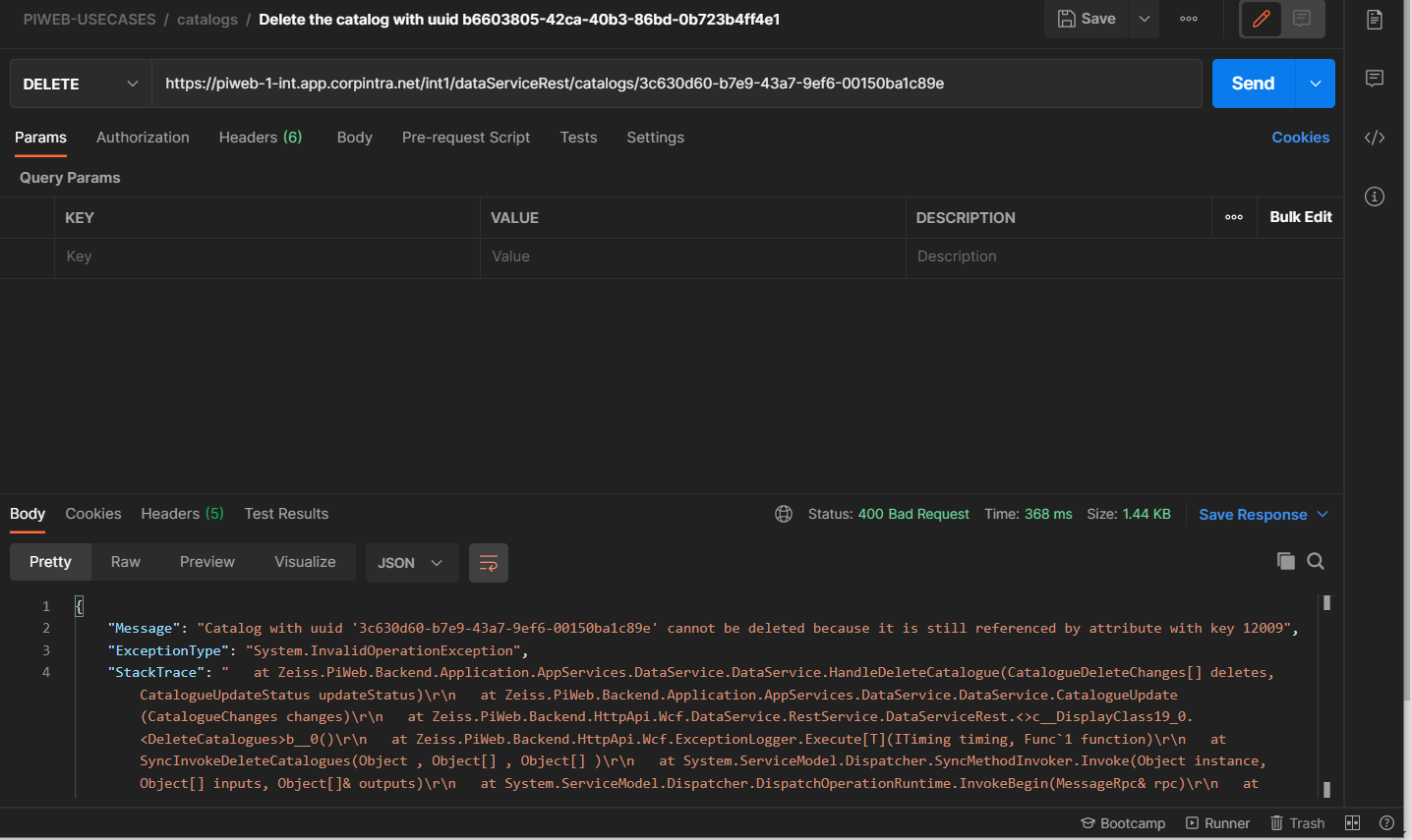 Nicht funktionierende DELETE Cases · Issue #87 · ZEISS-PiWeb/PiWeb-Api · GitHub
