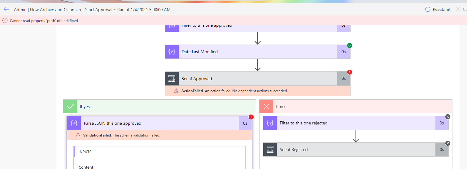 [BUG]: Admin | Flow Archive and Clean Up - Start Approval - Failed due to invalid schema · Issue ...