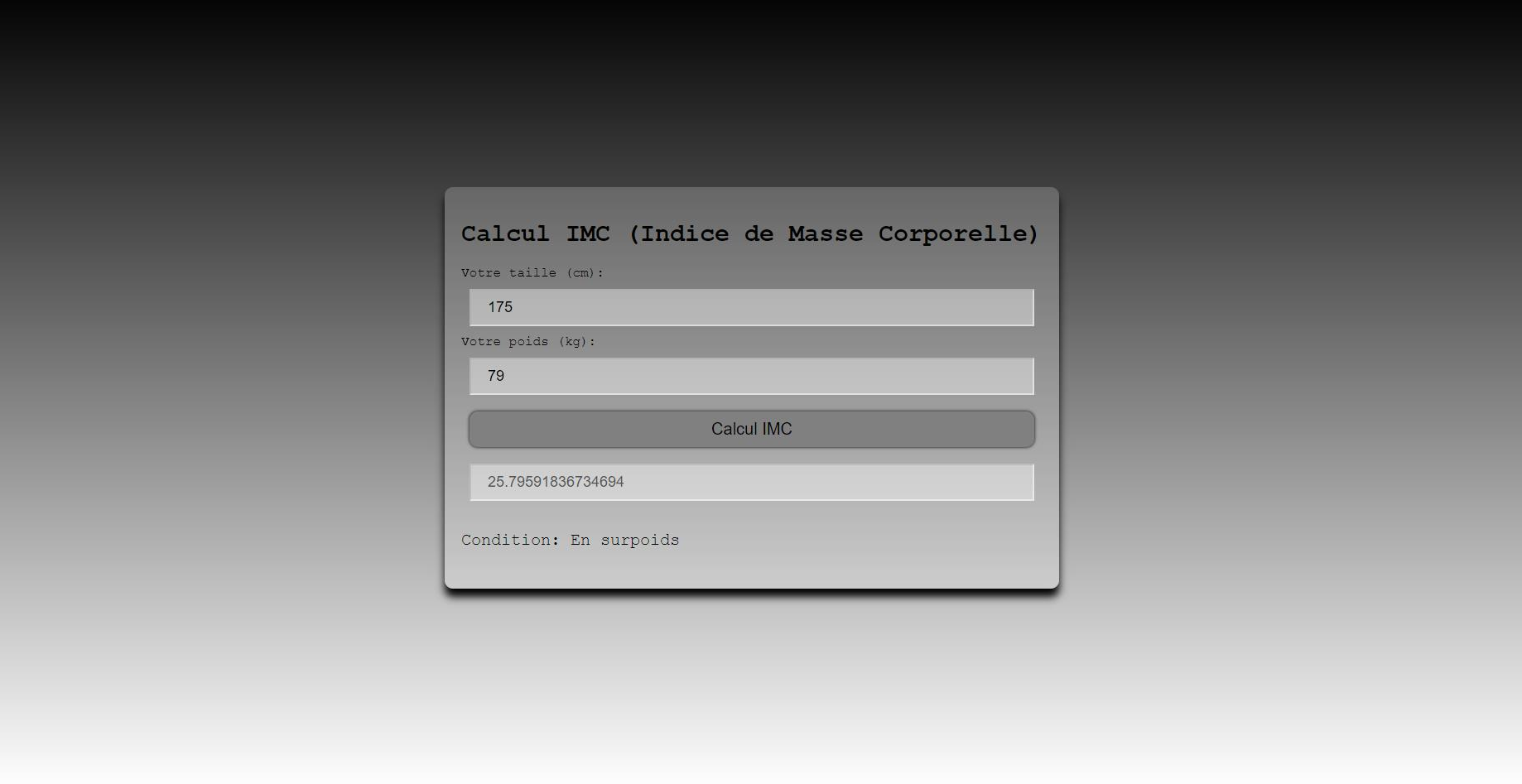 GitHub - GuillaumeSere/Calculateur-Masse-Corporelle