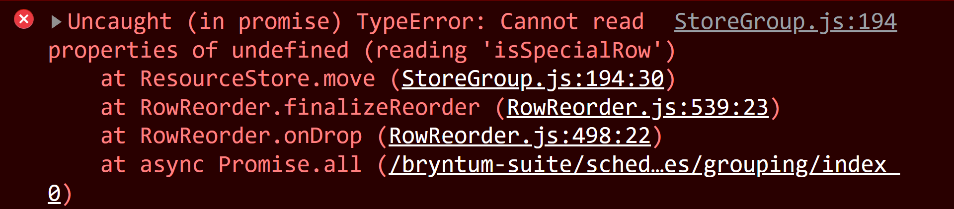 Dragging resources to the last row causes crash in group · Issue #5778 · bryntum/support · GitHub