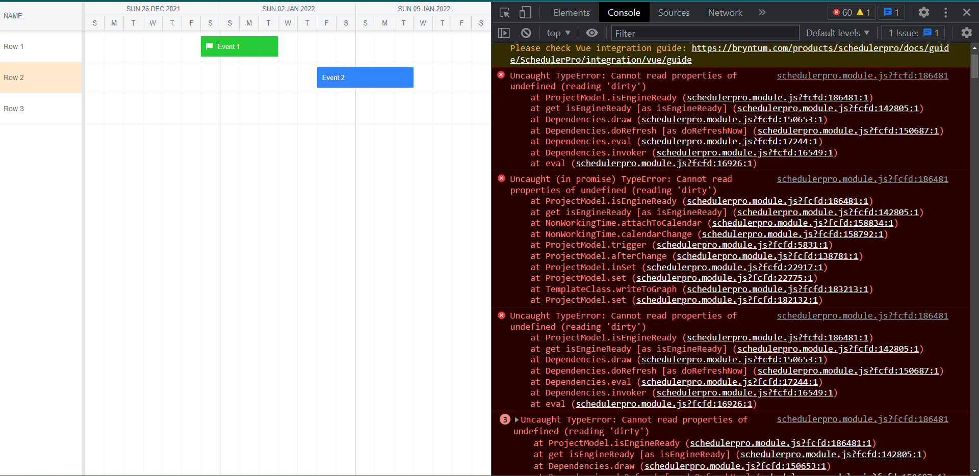 When load data with `schedulerPro.project.loadCrudManagerData` Scheduler Pro crashes · Issue ...