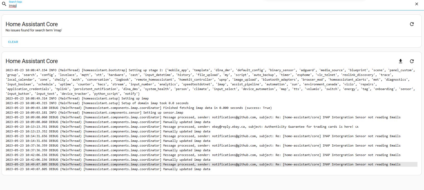 IMAP Intergration Sensor not reading Emails By Sender Email · Issue #93401 · home-assistant/core ...