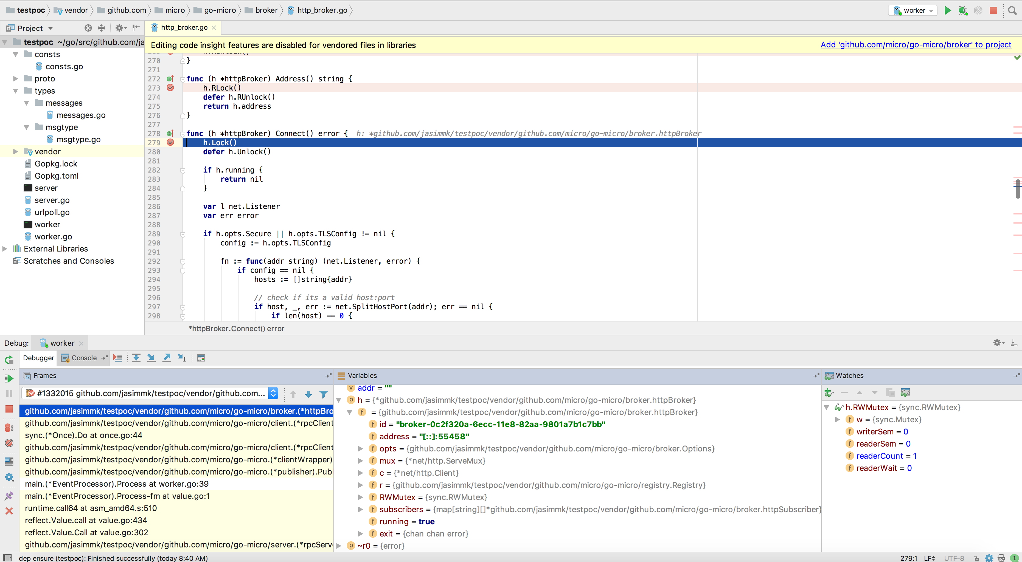 Deadlock issue, when HTTPBrocker Connect is called. · Issue #267 · micro/go-micro · GitHub
