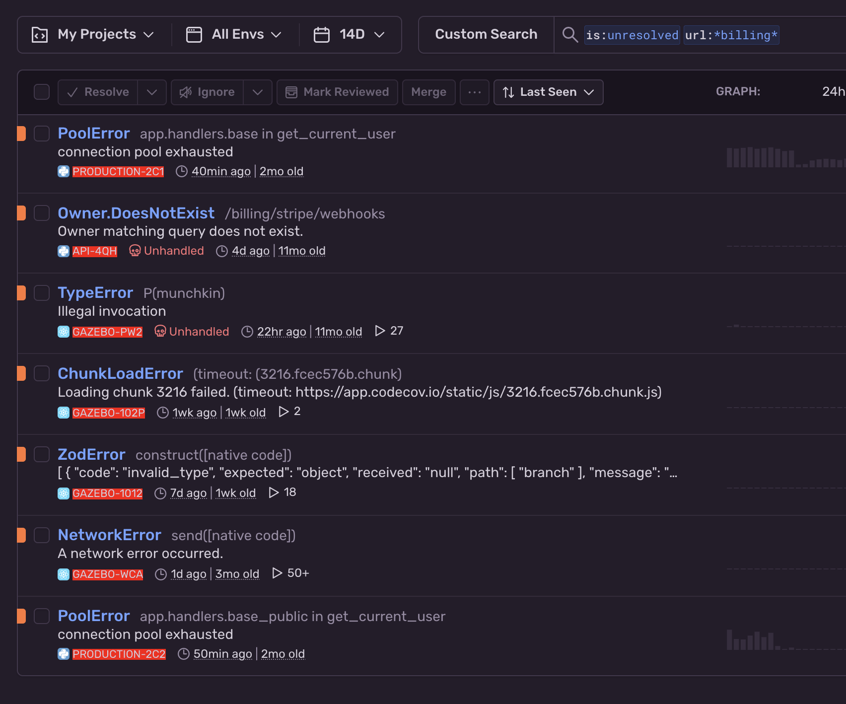 Issue Stream Sorting Issue Stream By Last Seen With Multiple Projects Not Working As Expected 8302