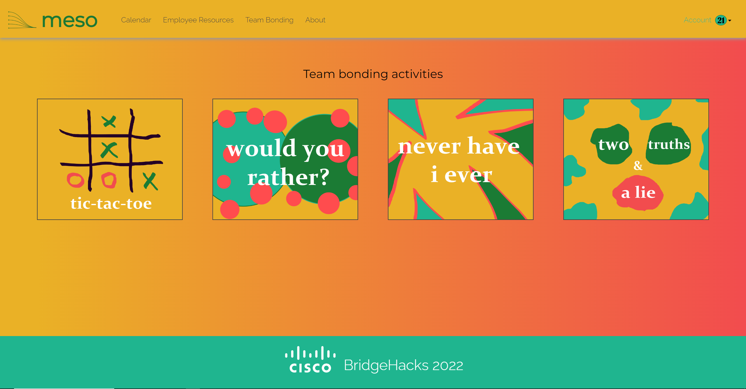 GitHub - adarshramiyer/BridgeHacks-2022-Hackathon: Meso: a pilot website aimed at unifying ...