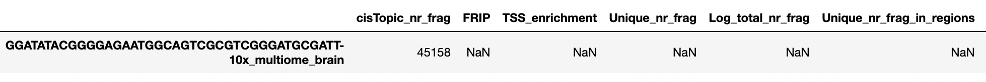 Cistopic object with NaN for a lot of criteria · Issue #45 · aertslab/pycisTopic · GitHub
