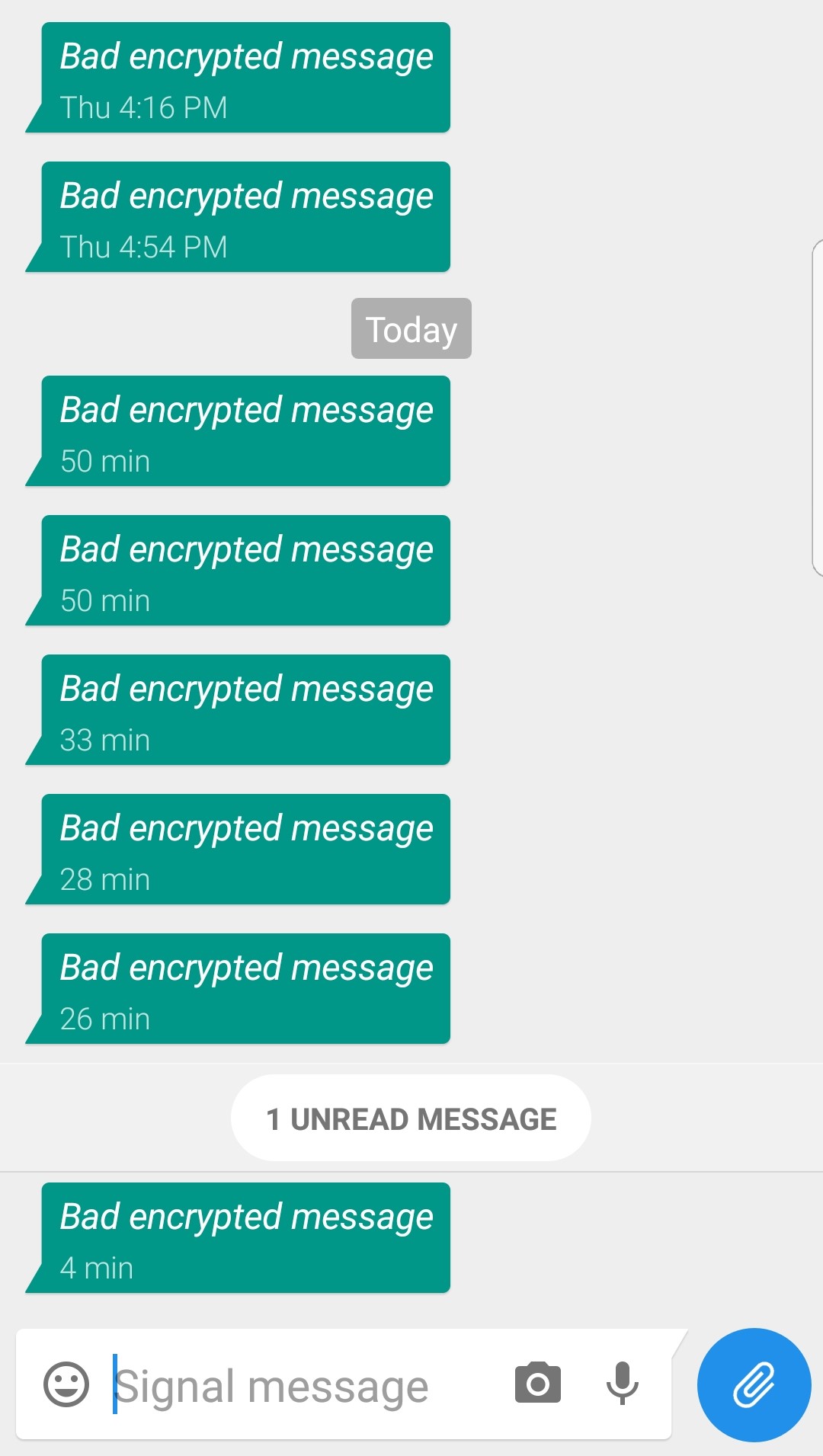 Messages sent from the Windows standalone app appear as a 'Bad encrypted message' in the mobile ...