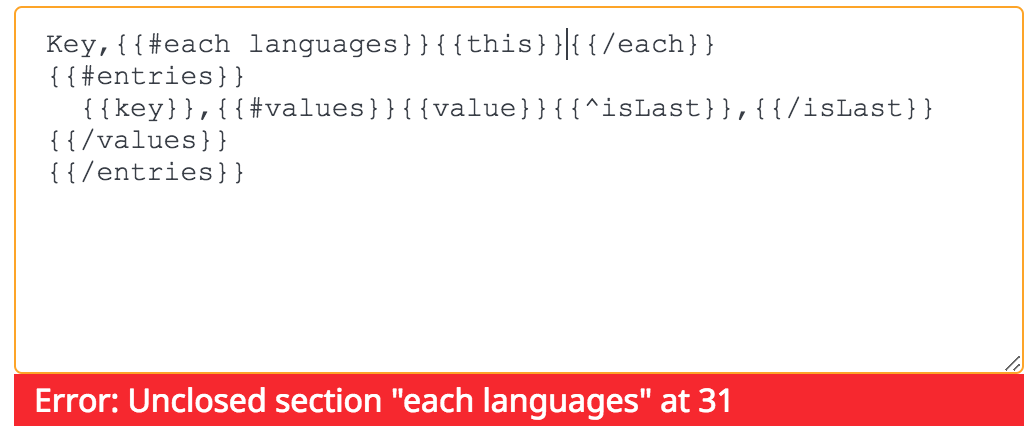 Unclosed section error when using any helper · Issue #1461 · handlebars-lang/handlebars.js · GitHub