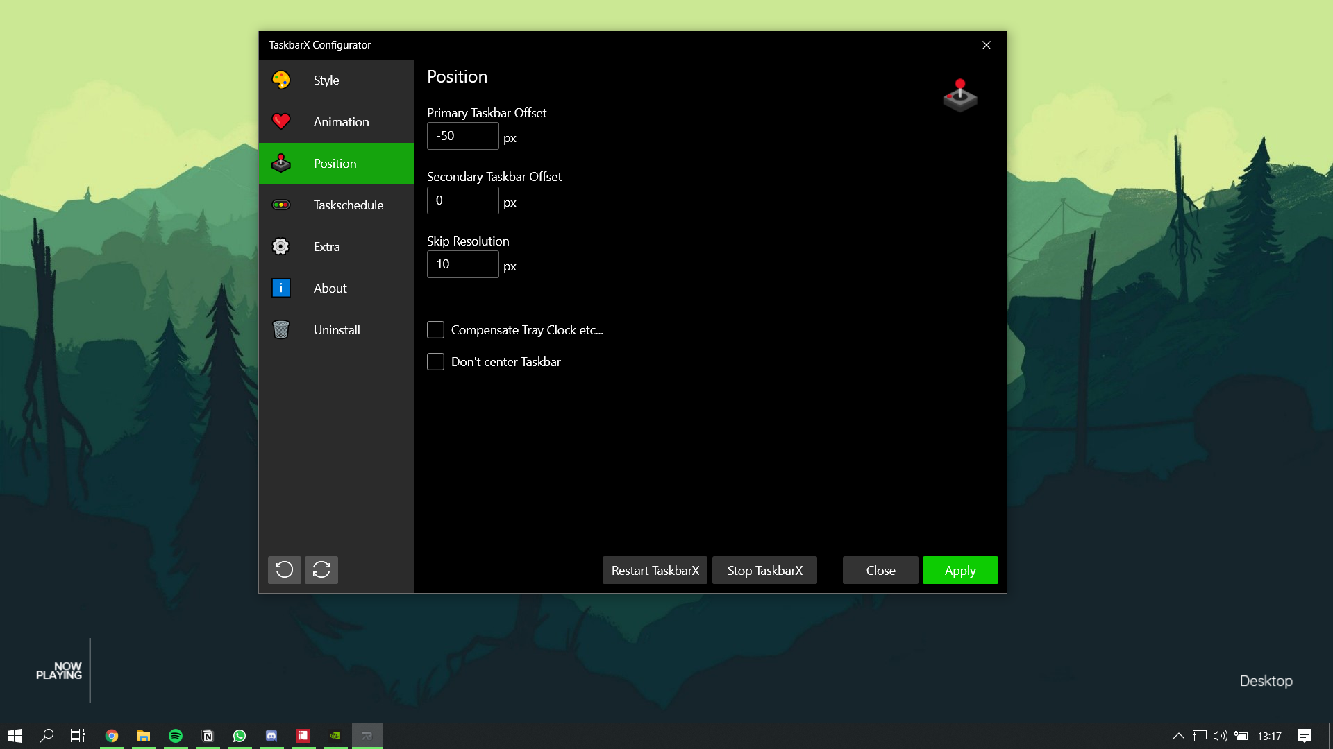TaskbarX does not work and center my icons. · Issue #493 · ChrisAnd1998/TaskbarX · GitHub