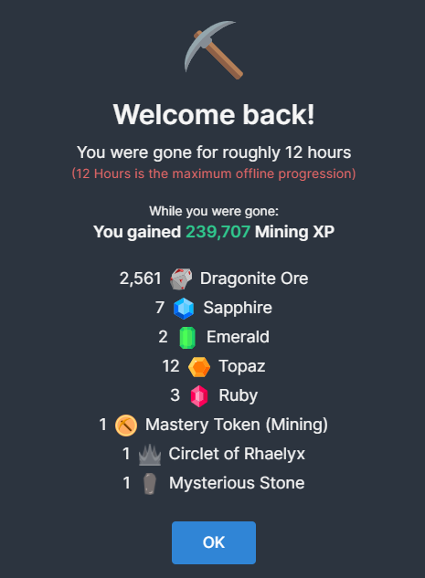 Steam version not calculating offline mining progress correctly · Issue #820 · MelvorIdle ...